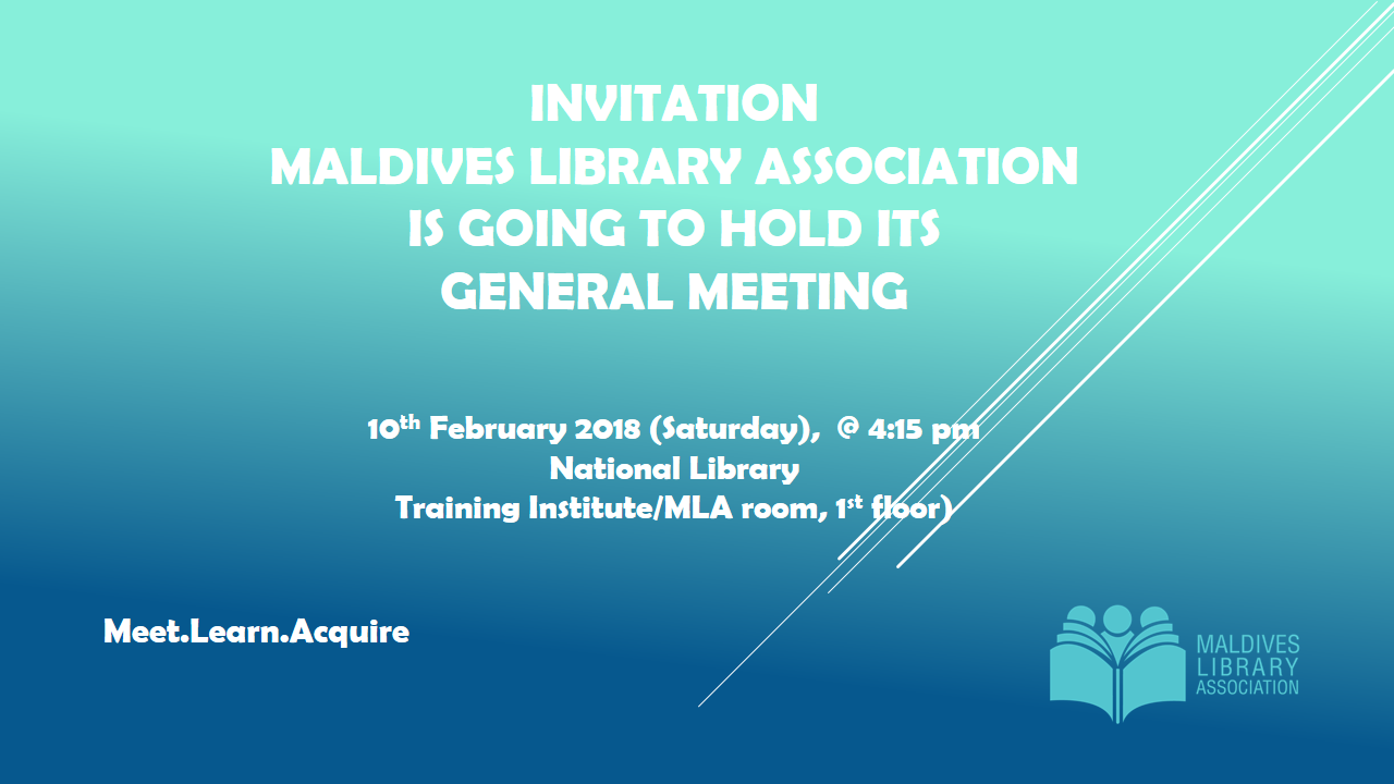 MLA General Meeting 2018 – Maldives Library Association